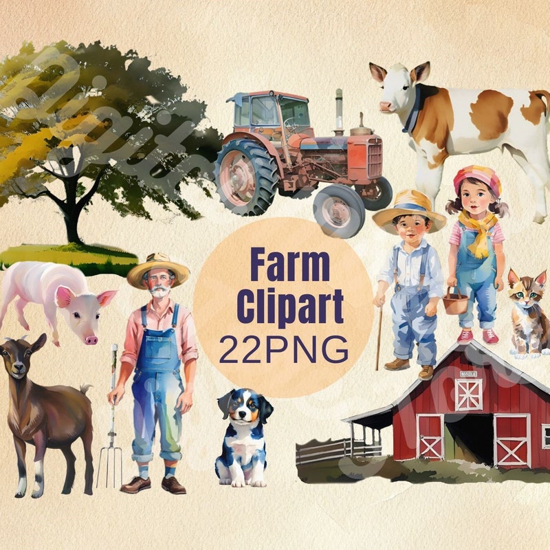 Farm Clipart - Etsy