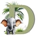 Letter D, Jungle Alphabet, Cute Safari Animals Clipart, Jungle Animal ...