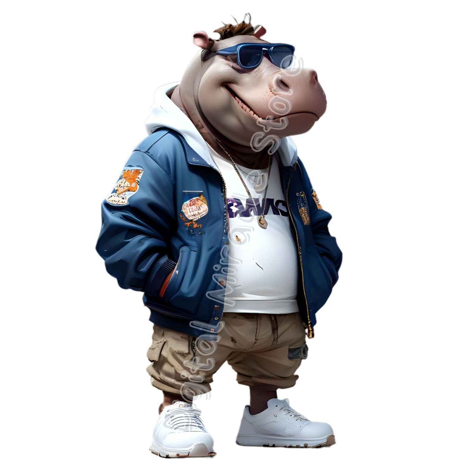 Hip Hop Hippo, Funny Hippo PNG, Cool Hippo With Sunglasses, Cartoon ...