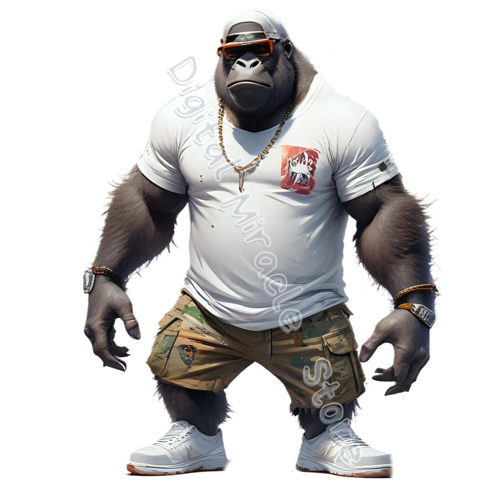 Gorilla Bodybuilder, Gorilaz PNG, Angry Gorilla, Gorilla Rapper ...