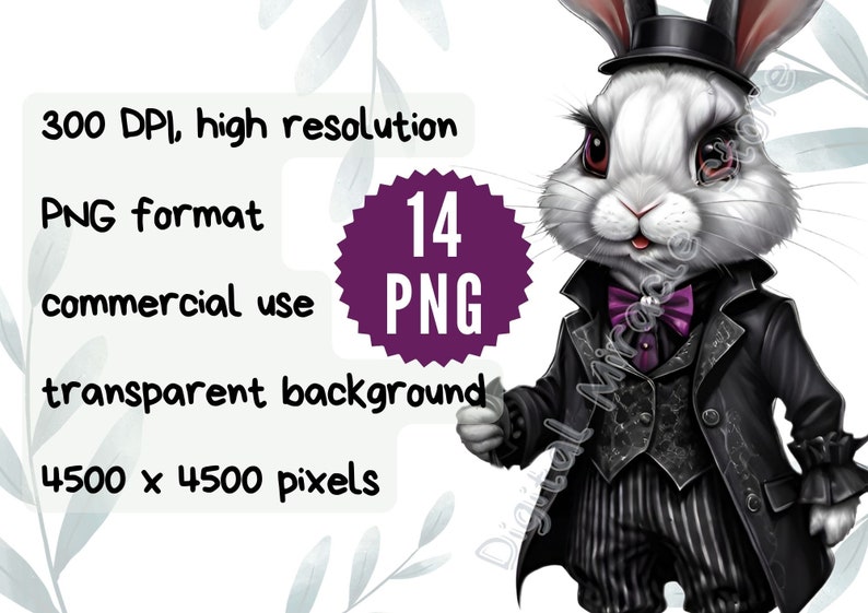 Gothic Bunny, Punk Bunny, Emo Bunny, Gothic Easter Clipart, Punk Easter ...