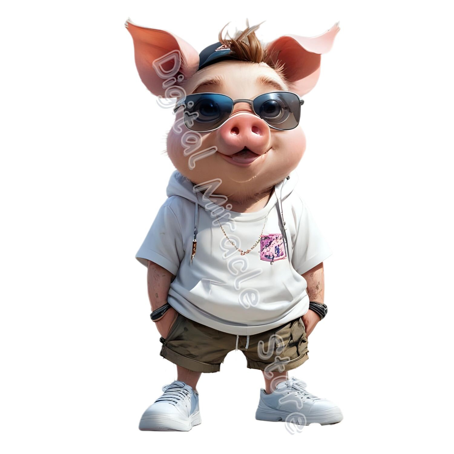 Cool Pig PNG, Hip Hop Pig, Cartoon Pig, Funny Pig PNG, Pig With ...