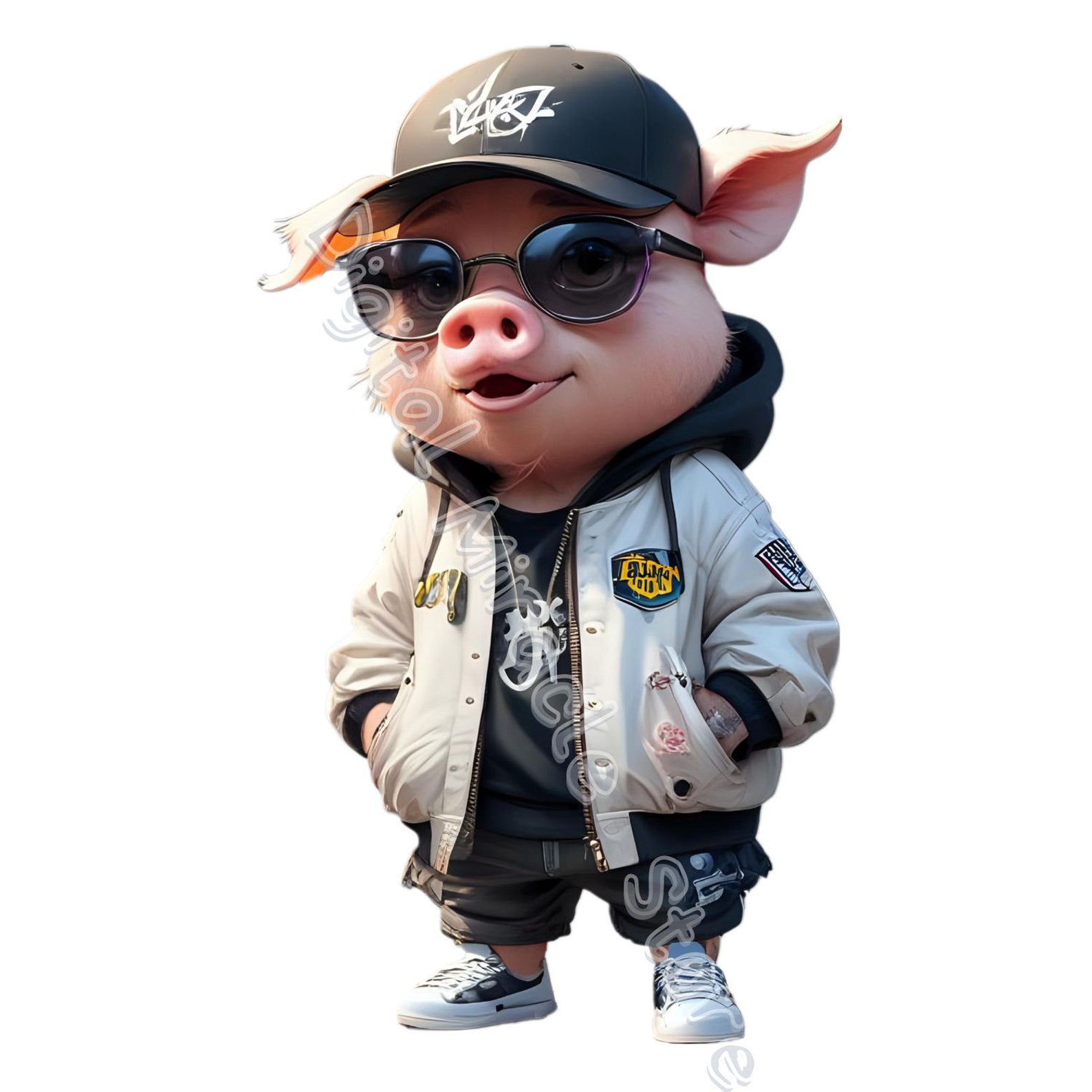 Cool Pig PNG, Hip Hop Pig, Cartoon Pig, Funny Pig PNG, Pig With ...