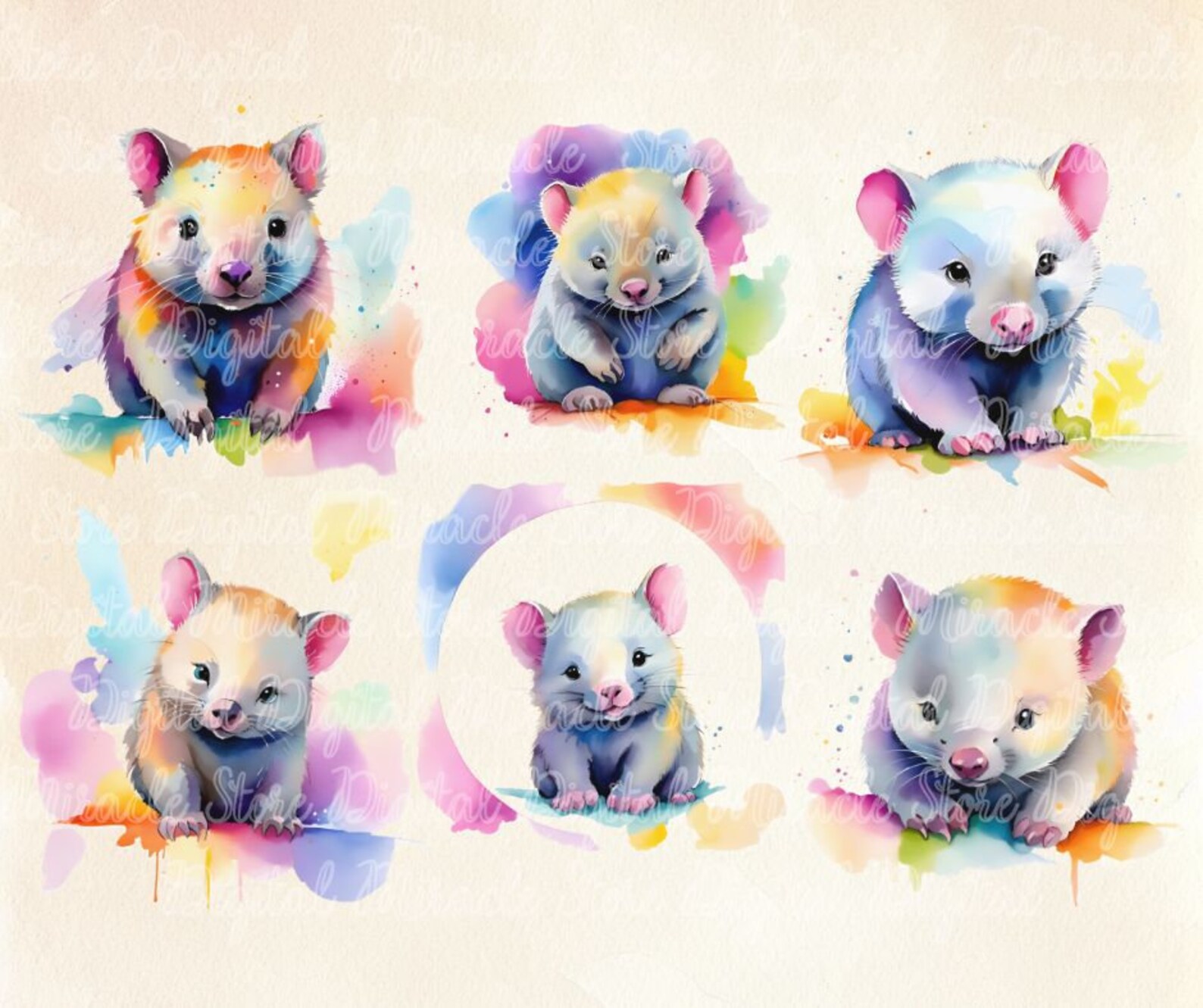 Cute Wombat Clipart, Wombat Sublimation, Australian Animals Clipart ...