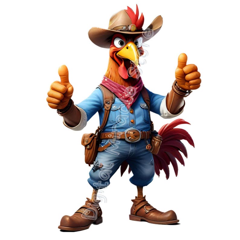 Cowboy Rooster Clipart, Funny Rooster PNG, Cowboy Chicken, Rooster in a ...