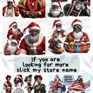 Black Santa PNG, Cool Santa PNG, African American Santa, Afro Santa ...