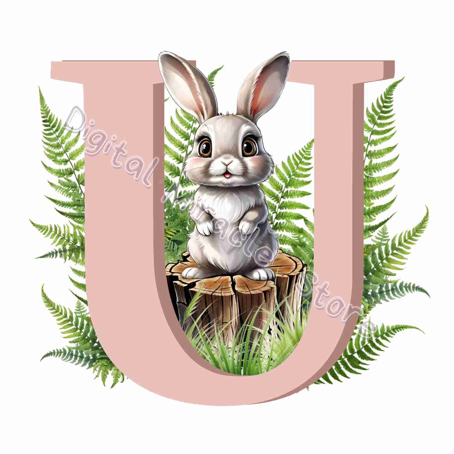 Pink Woodland Letters, Woodland Alphabet, Pink Forest Clipart, Pink ...