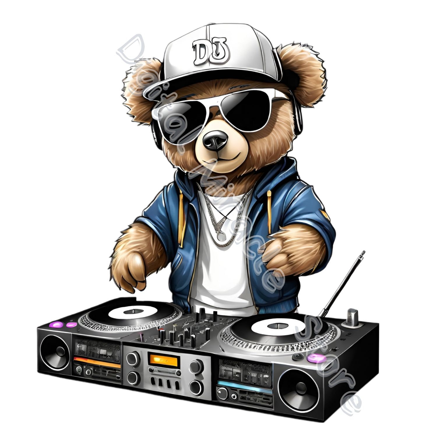 Music Clipart, DJ Teddy Bear, Music Teddy Bear, Teddy Bear in ...