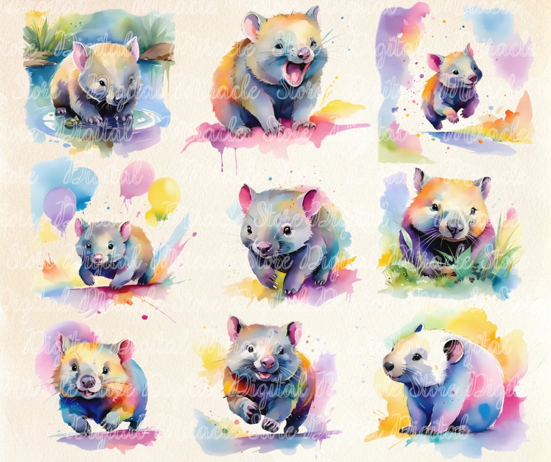 Cute Wombat Clipart, Wombat Sublimation, Australian Animals Clipart ...