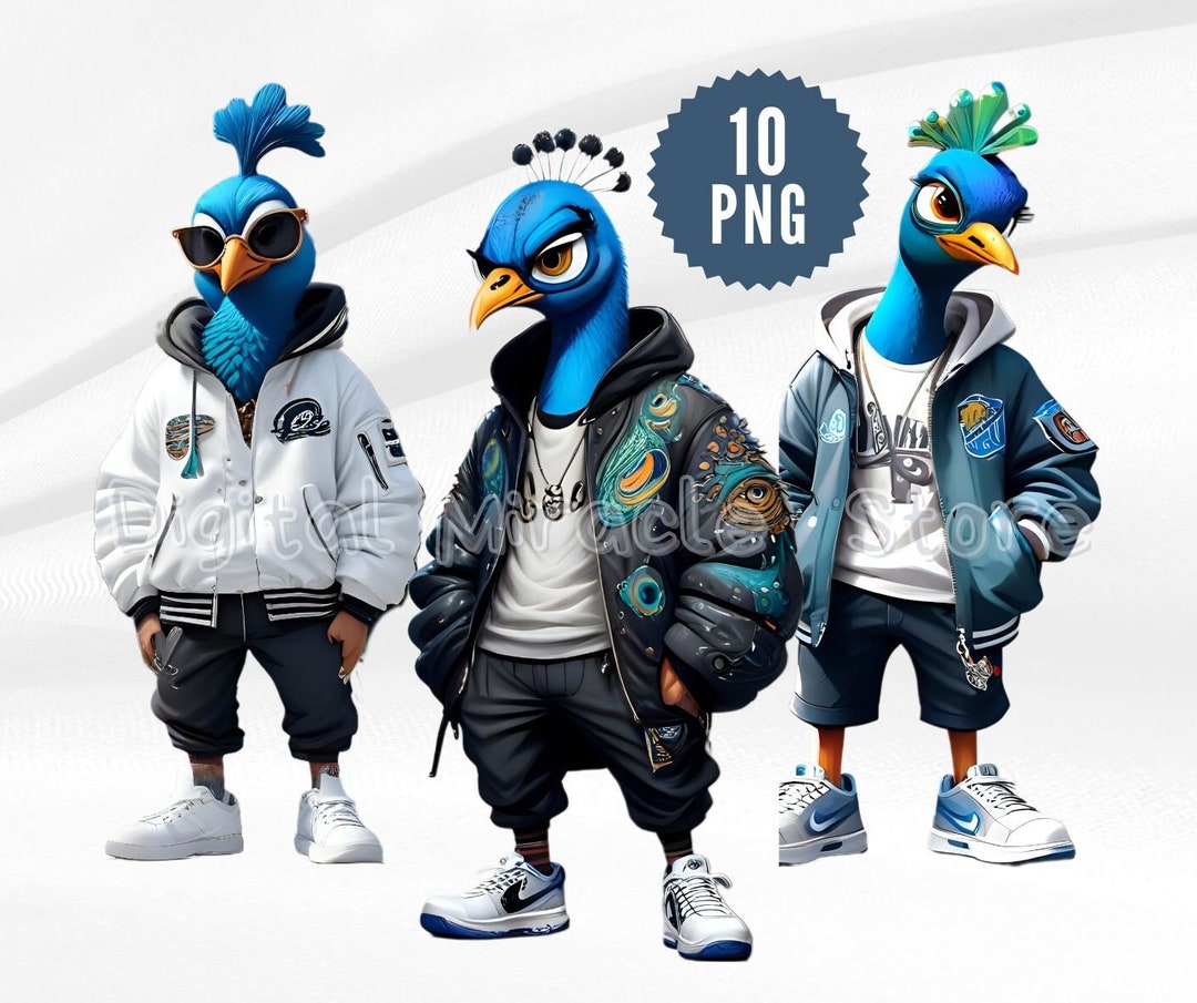 Hip Hop Peacock Sublimation, Cool Peacock, Funny Peacock PNG, Urban ...