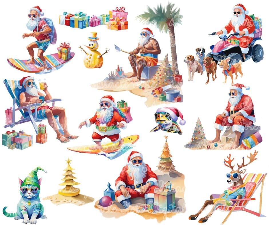 Tropical Christmas PNG, Beach Christmas, Summer Christmas, Tropical ...