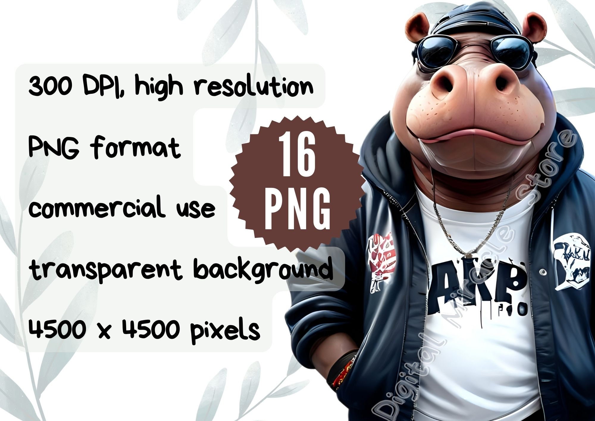 Hip Hop Hippo, Funny Hippo PNG, Cool Hippo With Sunglasses, Cartoon ...