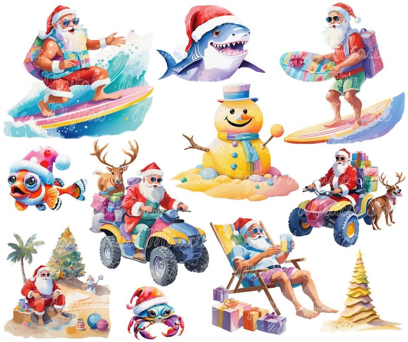 Tropical Christmas PNG, Beach Christmas, Summer Christmas, Tropical ...