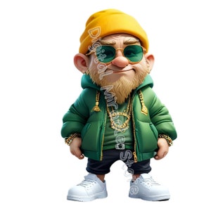 Rapper Gnome, Christmas Gnome, Cool Gnome, Hip Hop Gnome, Xmas Gnome ...
