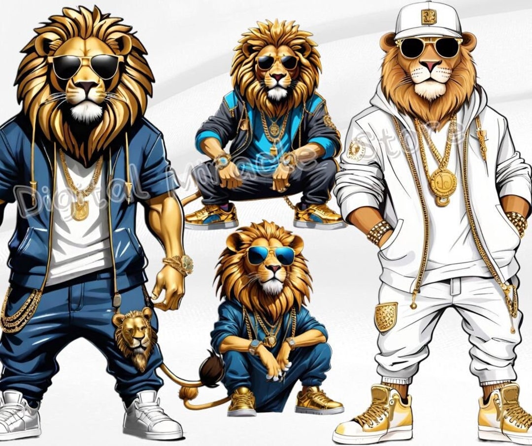 Gangsta Money Lion Png, Urban Lion, Lion Sublimation, Funny Lion, Lion ...