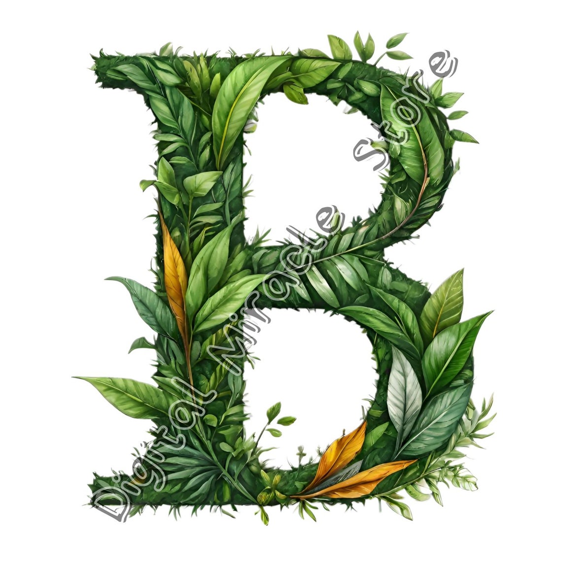 Jungle Alphabet, Tropical Leaves Alphabet, Moss Letters, Greenery ...