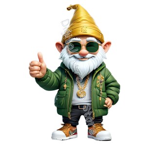 Rapper Gnome, Christmas Gnome, Cool Gnome, Hip Hop Gnome, Xmas Gnome ...