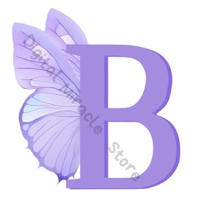 Purple Butterflies Letters, Butterfly Alphabet PNG, Butterfly Wing ...