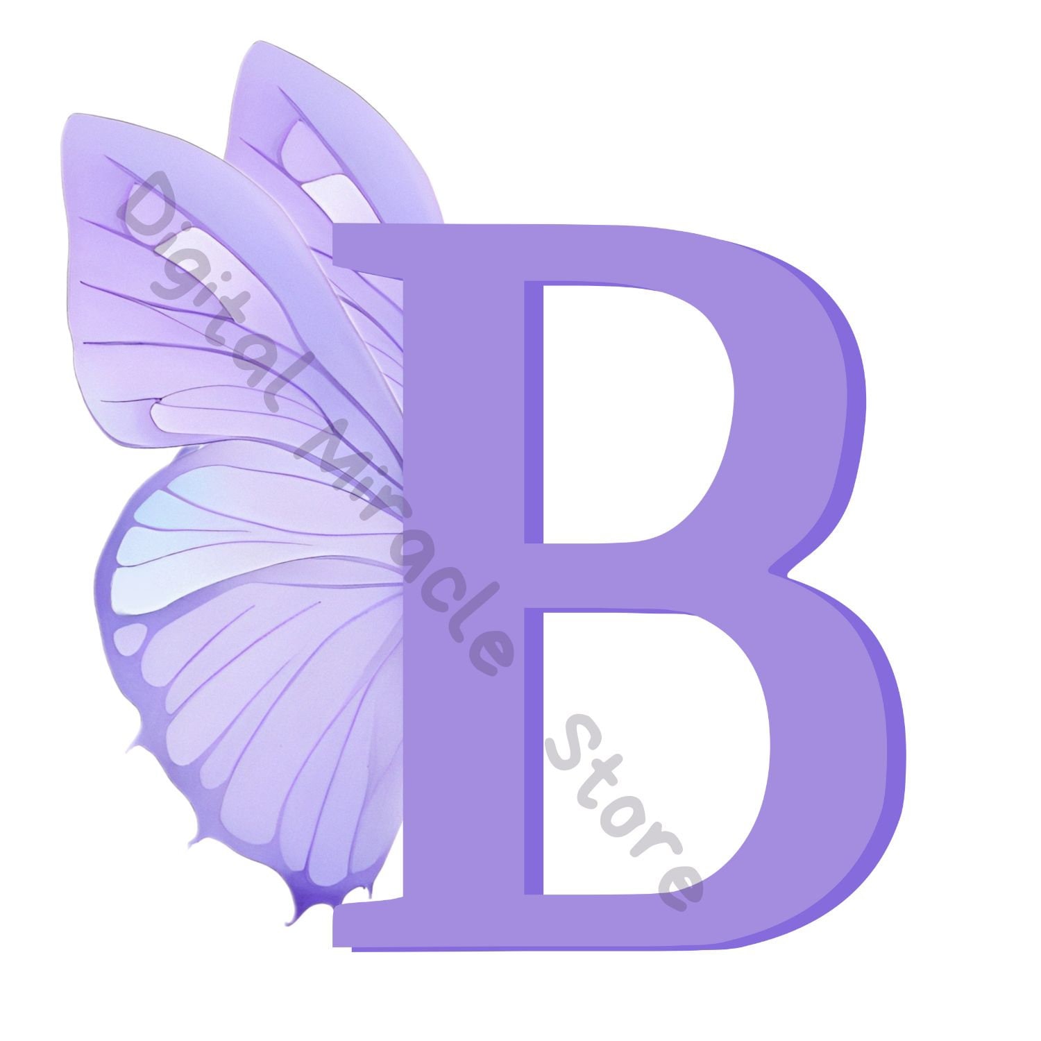 Purple Butterflies Letters, Butterfly Alphabet PNG, Butterfly Wing ...