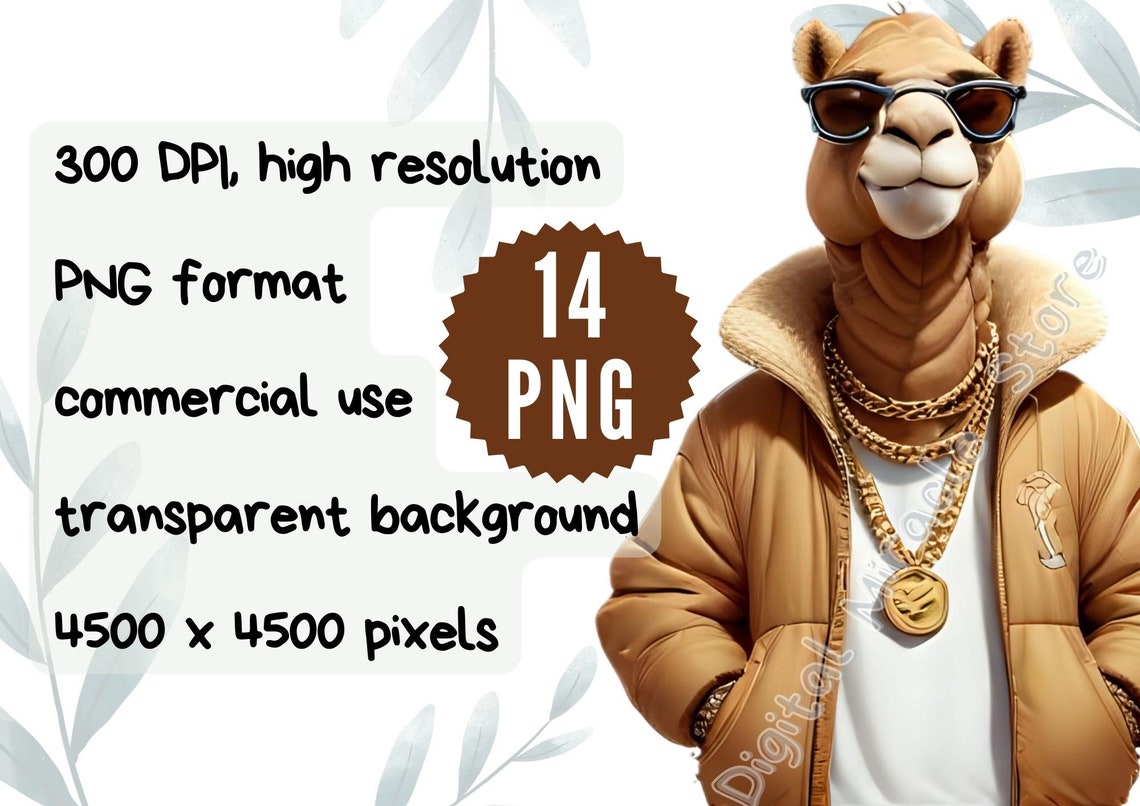 Cool Camel With Sunglasses, Funny Camel, Hip Hop Camel, Streetwear ...