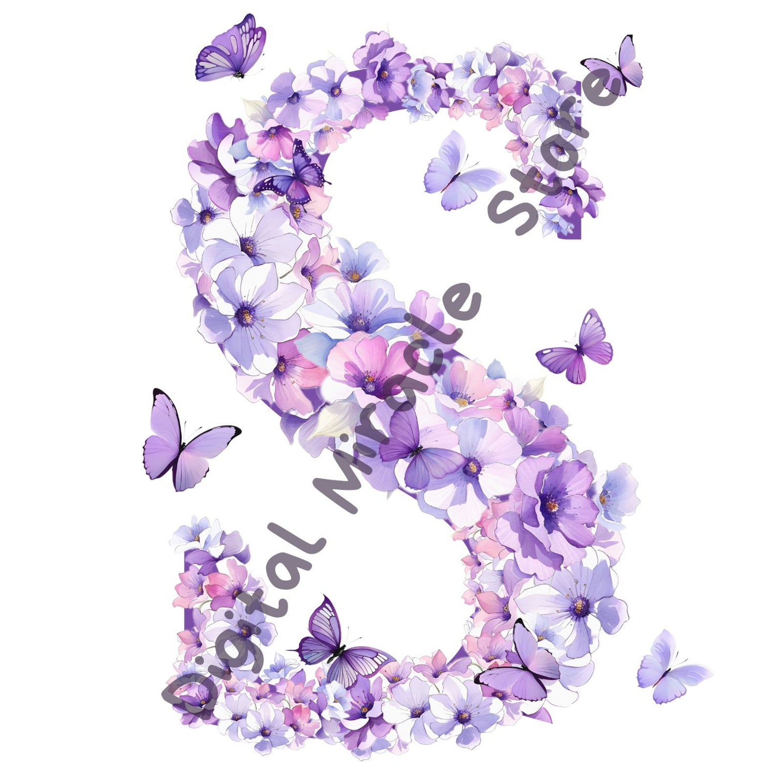 Floral Letters PNG, Purple Flowers Alphabet PNG, Flower Font PNG ...