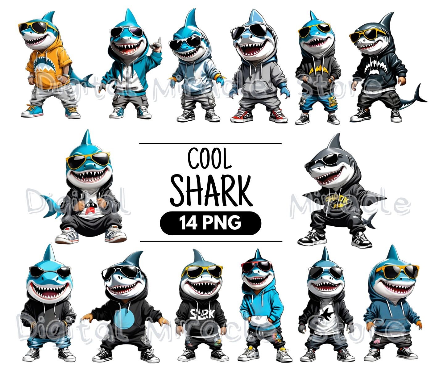 Shark With Sunglasses, Funny Shark, Cool Shark, Hip Hop Shark, Shark ...