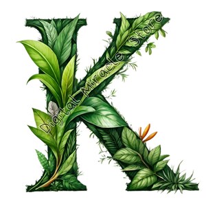 Jungle Alphabet, Tropical Leaves Alphabet, Moss Letters, Greenery ...