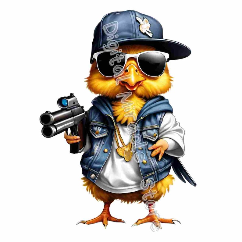 Gangsta Chicken, Chickens With Guns, Chickens in Clothes Clipart ...