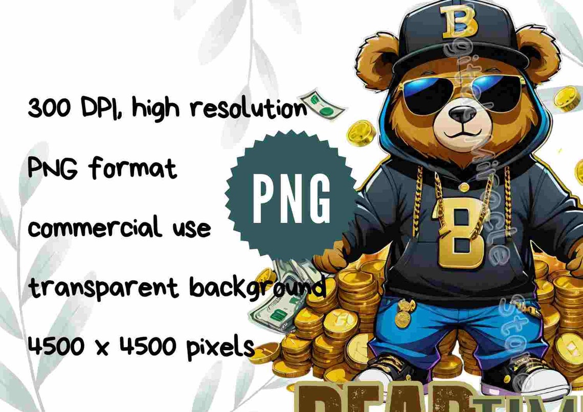 Bear Time PNG, Bitcoin PNG, Bitcoin Digital Art, Crypto Shirt, Bull Vs ...