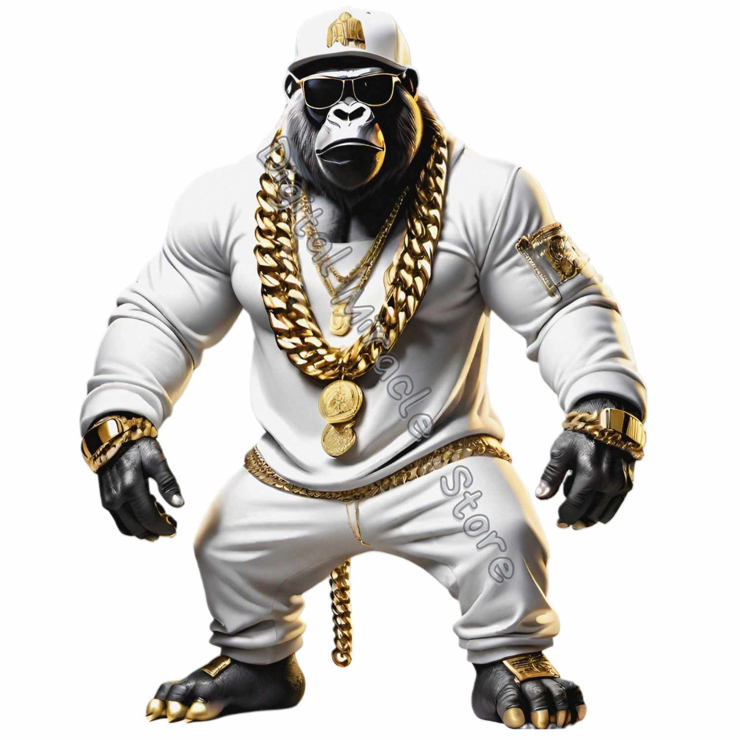 Urban Gorilla, Hip Hop Gorilla, Gorilla Clipart, Gorilla Sublimation ...