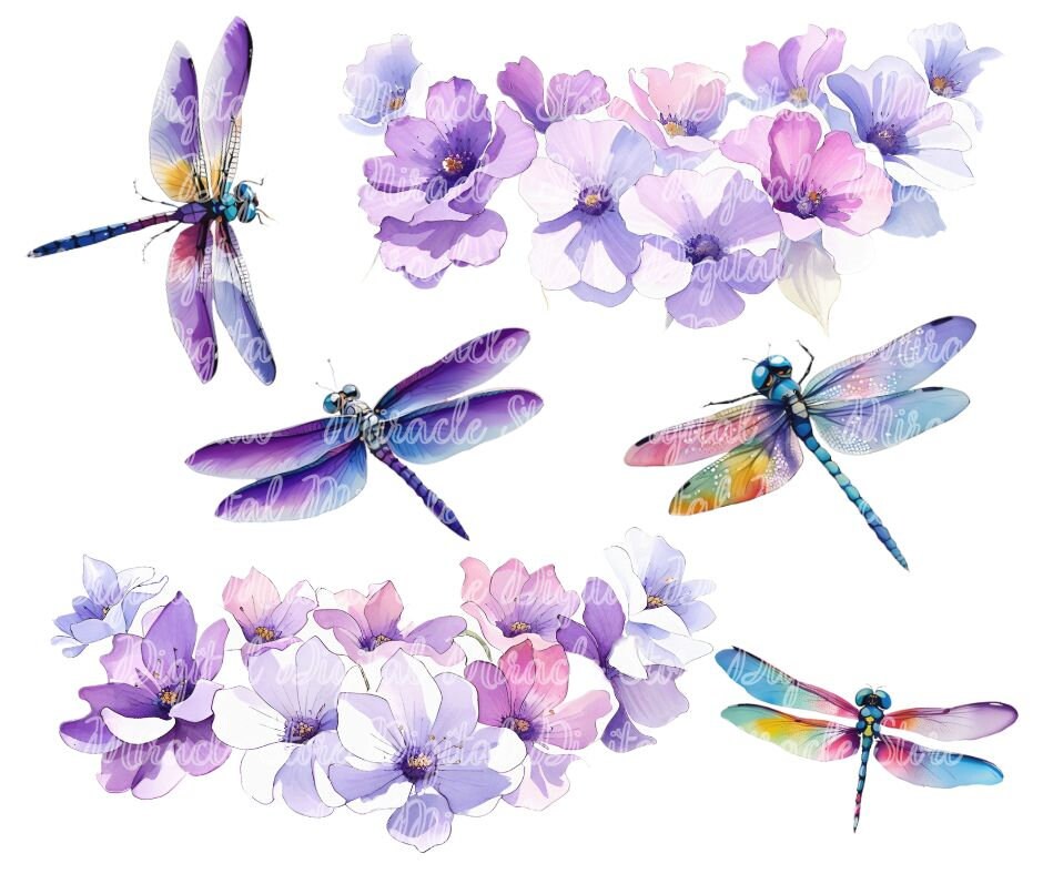 Dragonfly and Flower Clipart, Dragonfly Clipart, Dragonfly PNG ...