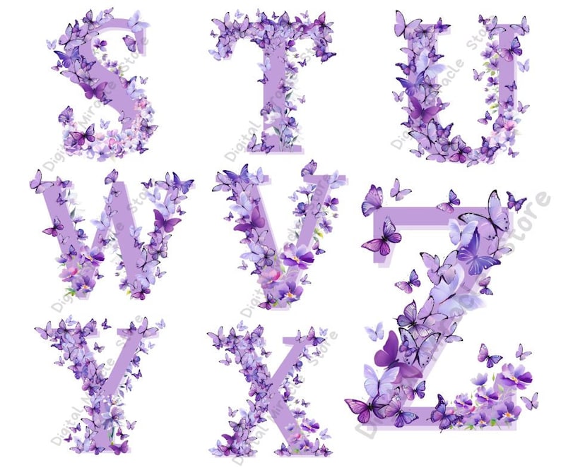 Butterfly Alphabet PNG, Butterfly Letters, Butterfly Clipart, Butterfly ...