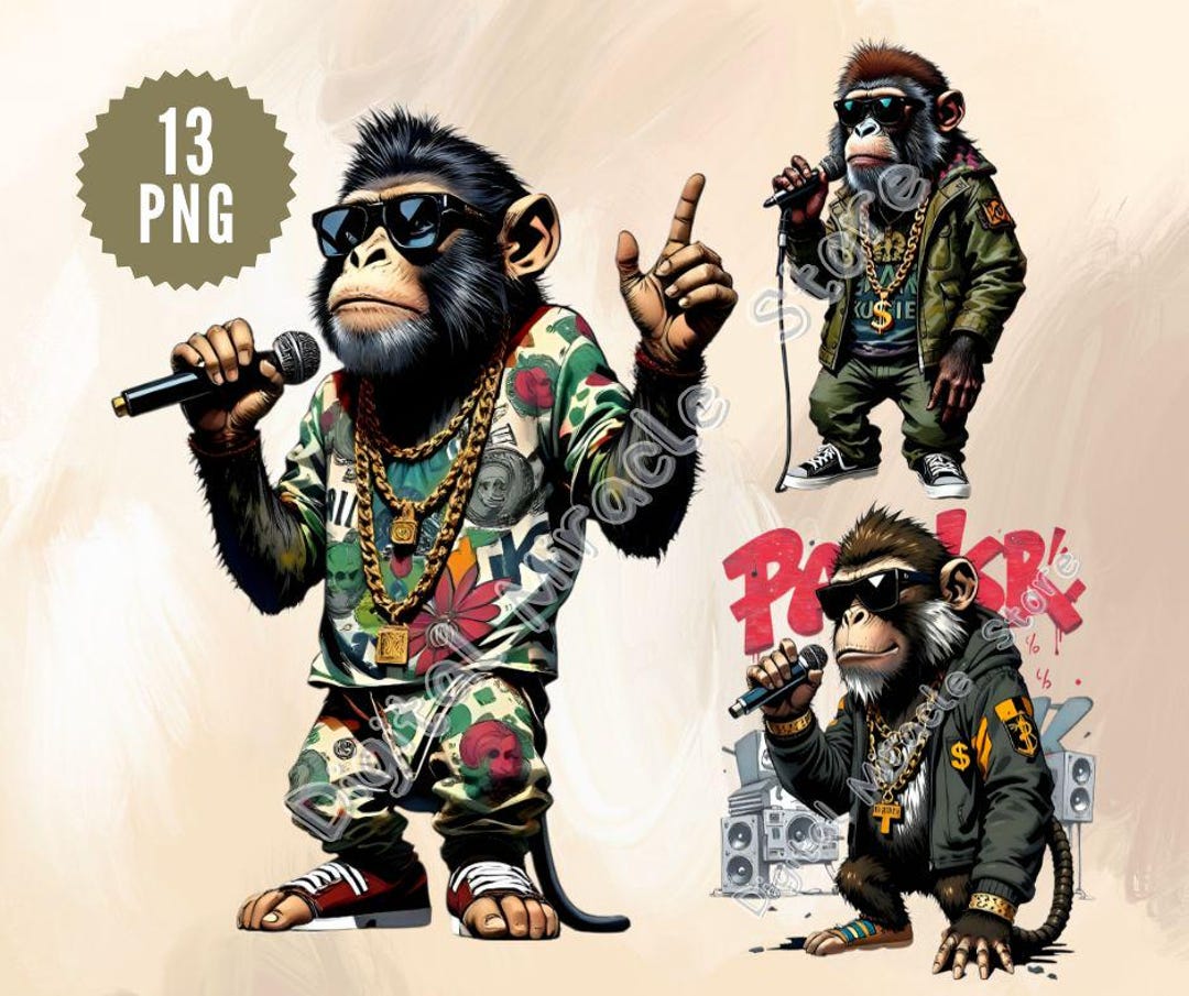 Hip Hop Monkey, Cool Monkey PNG, Monkey Clipart, Monkey With Sunglasses ...