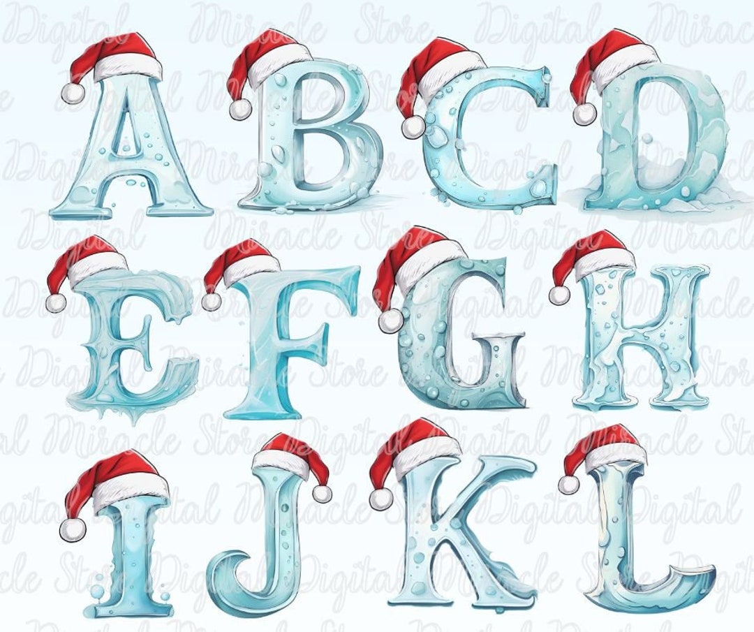Christmas Alphabet PNG, Christmas Letters PNG, Christmas Font, Santa ...
