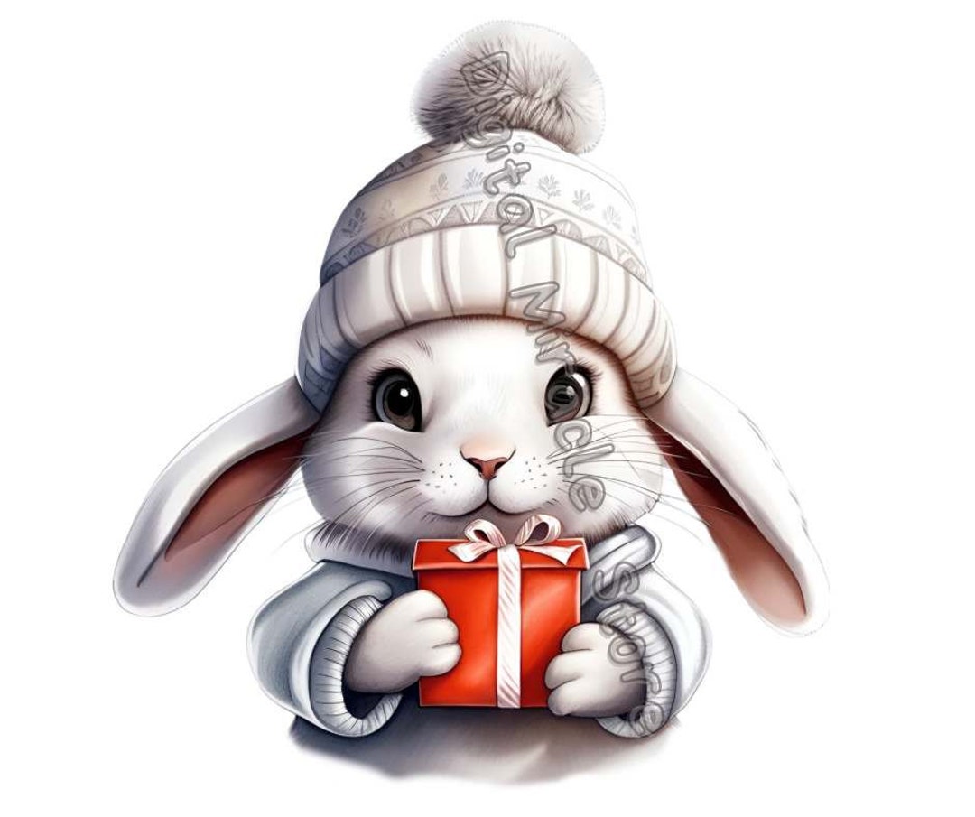 Christmas Bunny Clipart, Winter Bunny PNG, Rabbit Christmas PNG ...