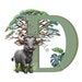 Letter D, Jungle Alphabet, Cute Safari Animals Clipart, Jungle Animal ...