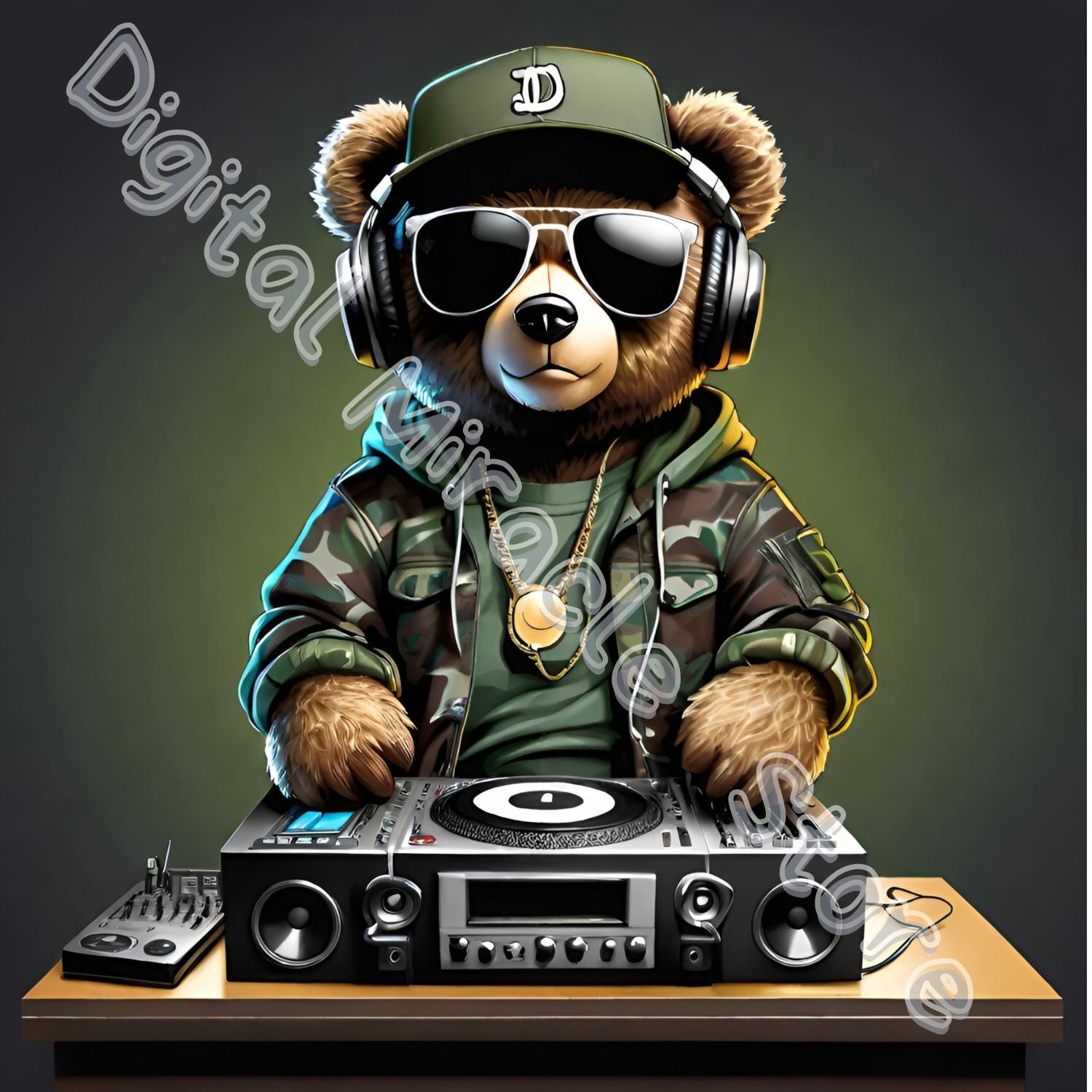 DJ Teddy Bear, Music Teddy Bear, Music Clipart, Teddy Bear in ...
