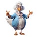 Grandma Chicken, Funny Chickens Clipart, Old Age Hen, Chicken With ...