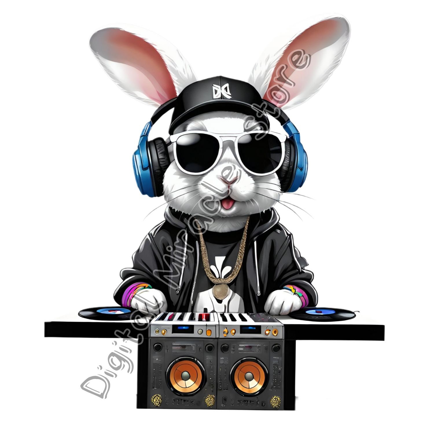 Bunny Music Clipart, Bunny DJ, Bunny With Headphones, Cool Bunny ...