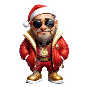 Hip Hop Santa, Cool Santa PNG, Santa With Sunglasses, Gangster Santa ...