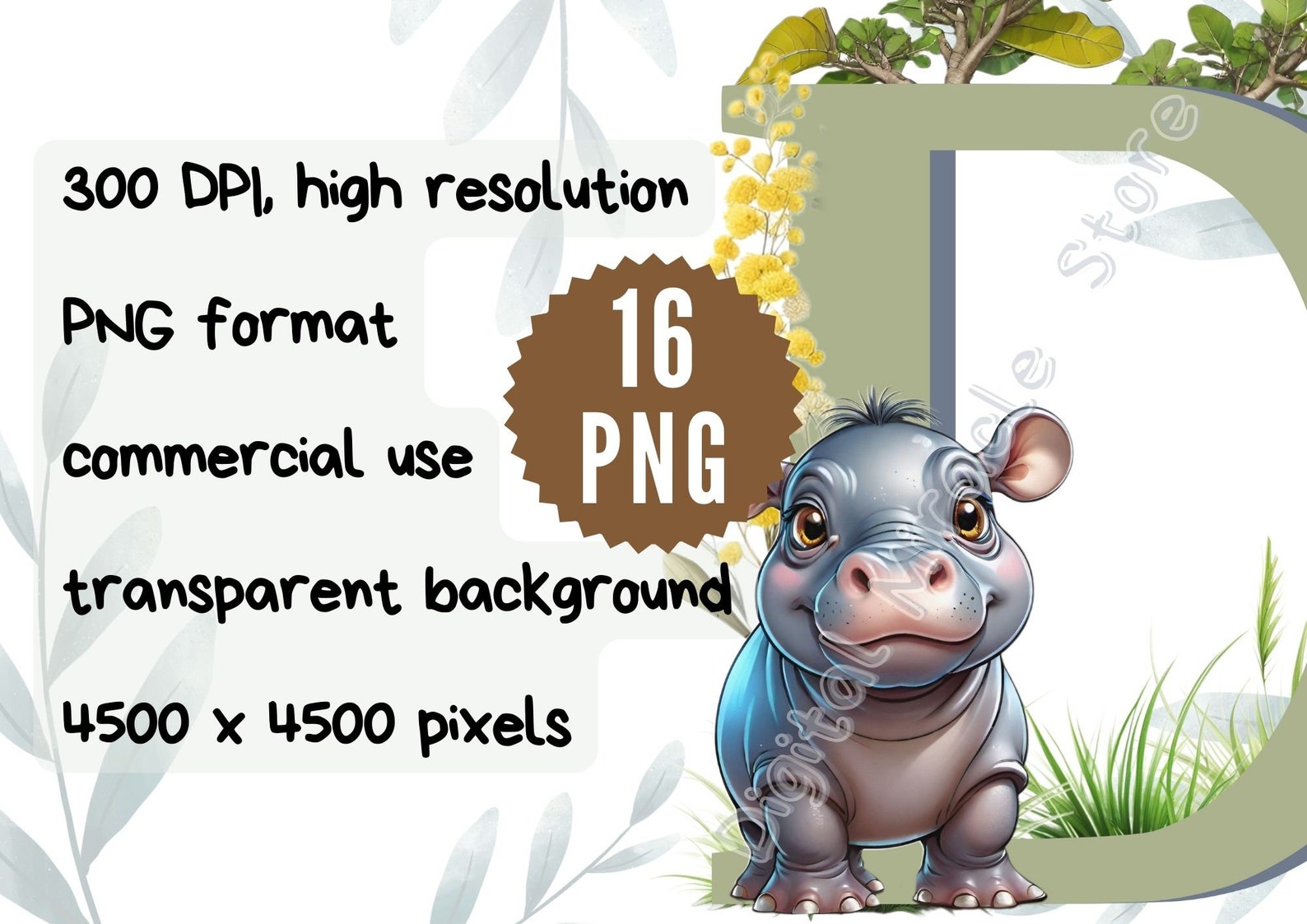 Letter D, Jungle Alphabet, Cute Safari Animals Clipart, Jungle Animal ...