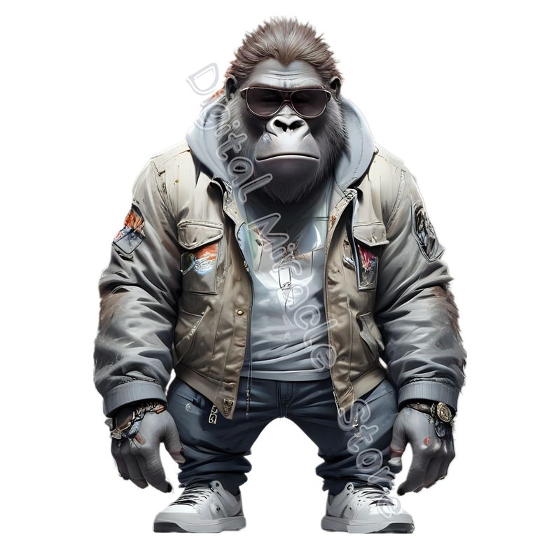 Gorilla Bodybuilder, Gorilaz PNG, Angry Gorilla, Gorilla Rapper ...