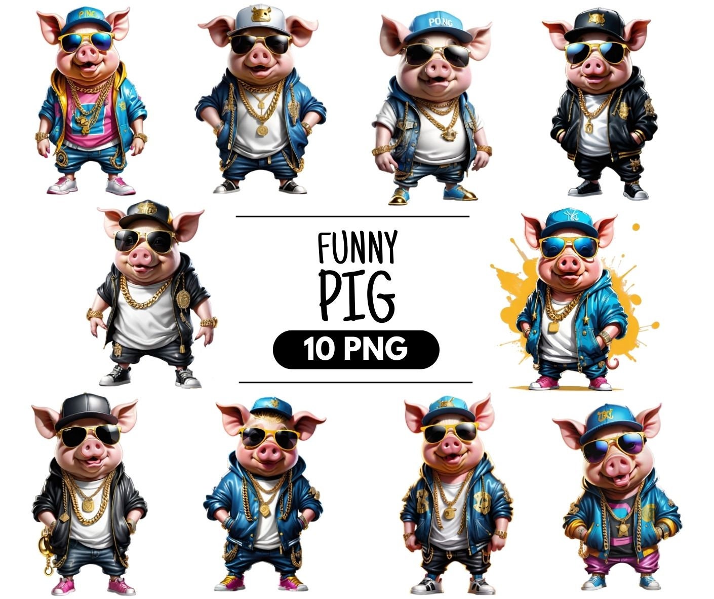 Funny Farm Animal PNG, Funny Pig PNG, Pig With Sunglasses, Pig Clip Art ...