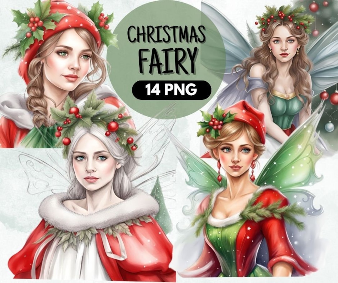 Christmas Fairy Clipart Bundle, Winter Fairy Clipart, Fairy Clipart ...