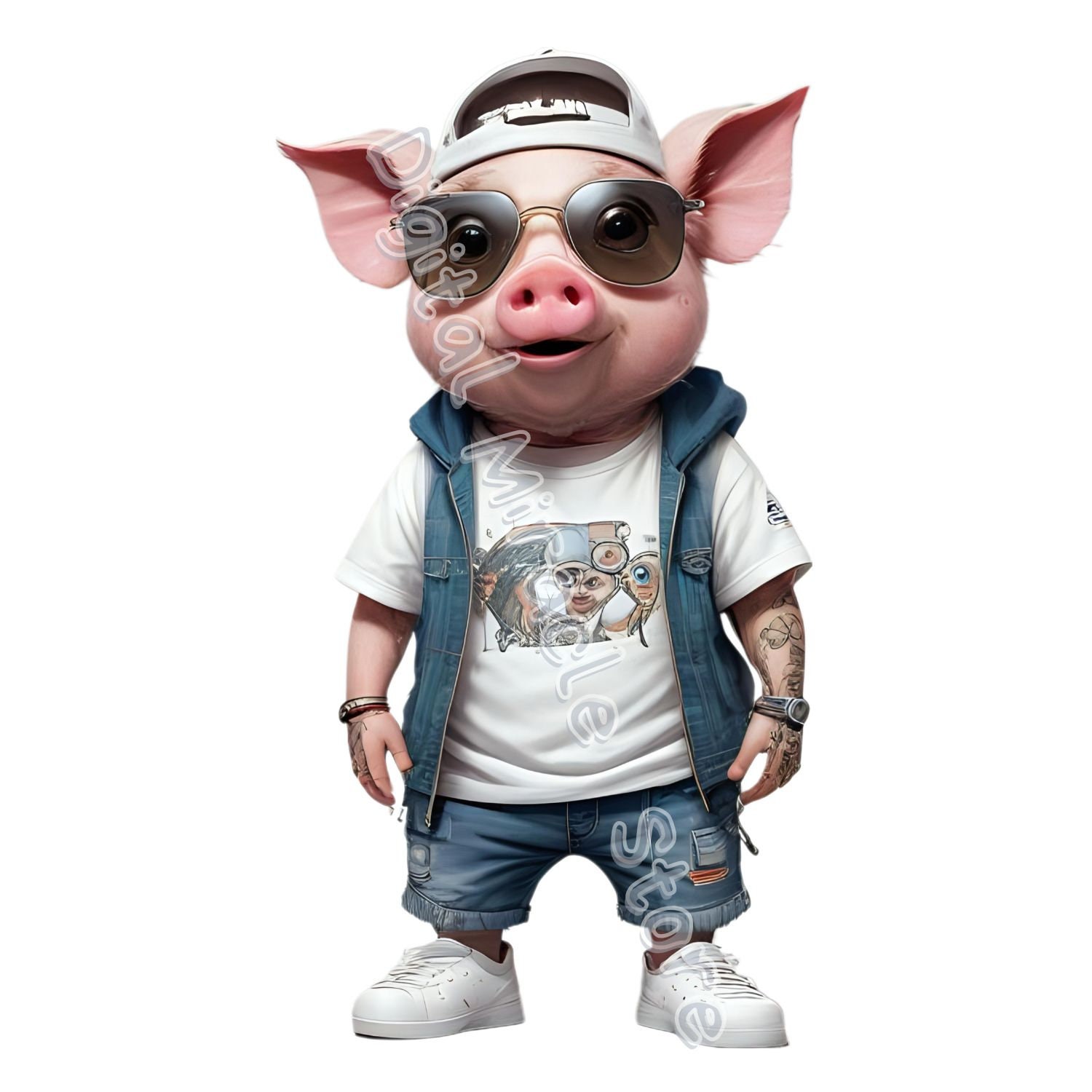 Cool Pig PNG, Hip Hop Pig, Cartoon Pig, Funny Pig PNG, Pig With ...