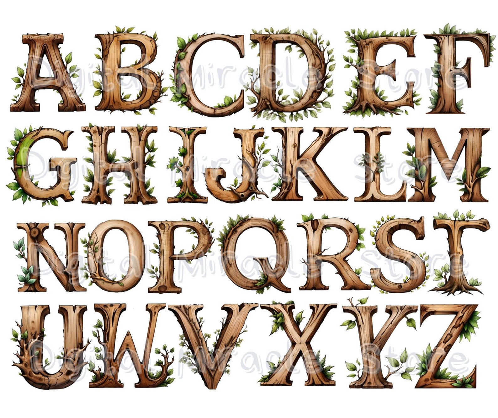 Wood Alphabet PNG, Rustic Font, Wood Letters PNG, Wood Font, Boho ...