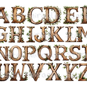 Wood Alphabet PNG, Rustic Font, Wood Letters PNG, Wood Font, Boho ...