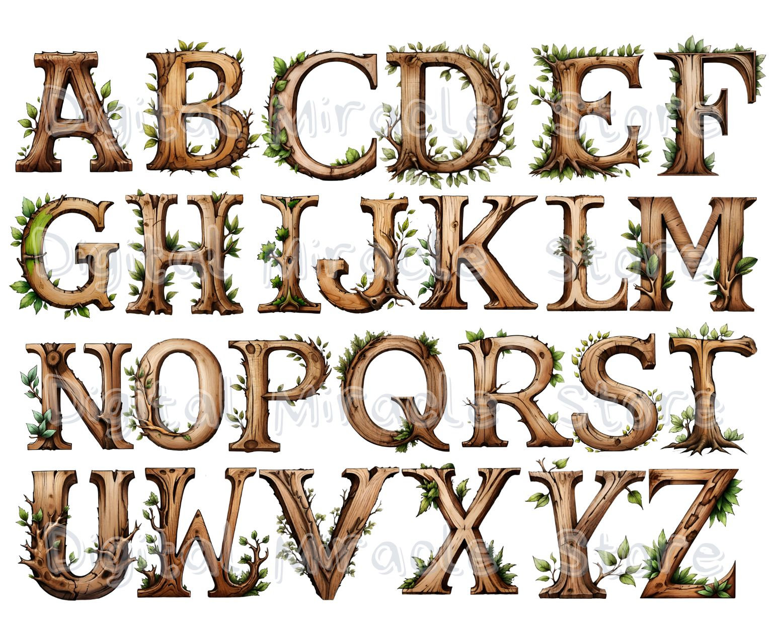 Wood Alphabet PNG, Rustic Font, Wood Letters PNG, Wood Font, Boho ...