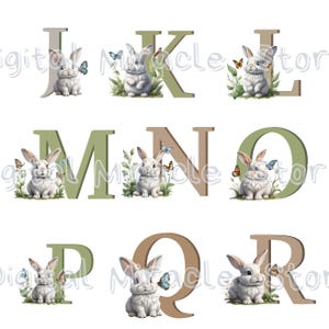 Bunny Alphabet, Butterfly Alphabet, Woodland Animals, Wood Font, Boho ...