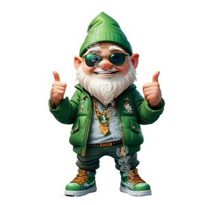 Rapper Gnome, Christmas Gnome, Cool Gnome, Hip Hop Gnome, Xmas Gnome ...